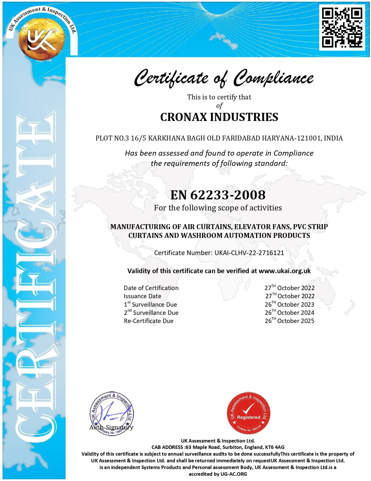 Certificates - Entrance Doors Automation | Cleanroom Equipment | HVAC ...